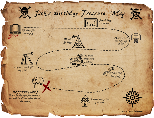 Treasure Map Template - Personalize and Customize – Open Chests