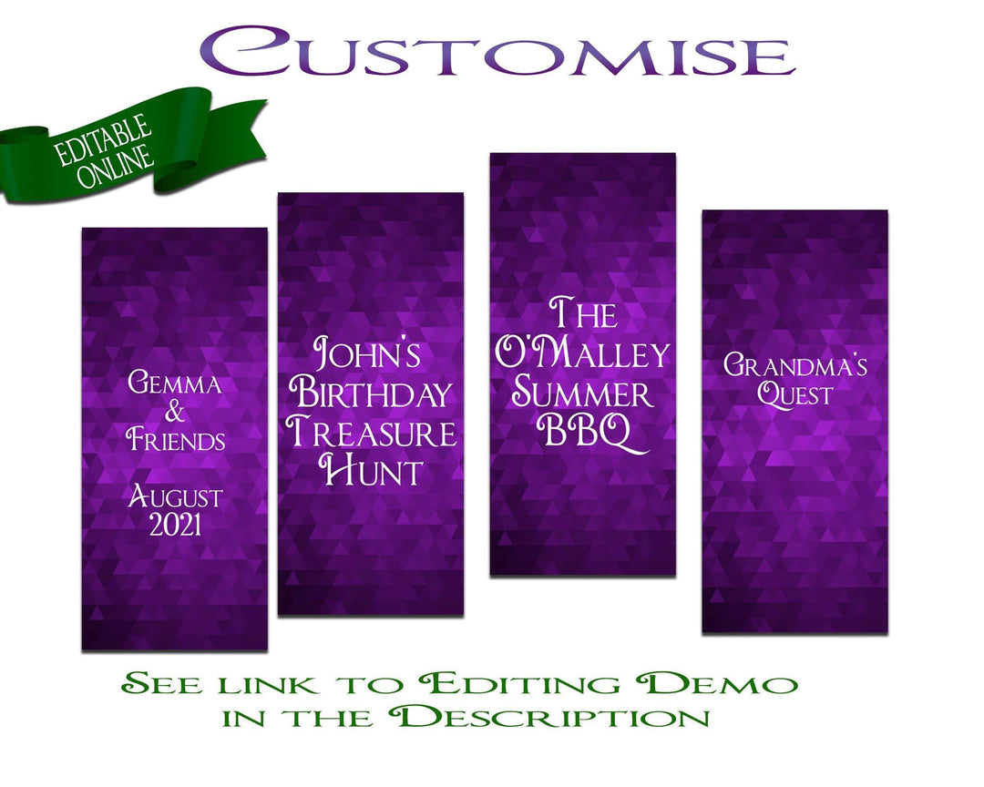 Challenging Purple Treasure Hunt Clues - Codes & Ciphers – Open Chests