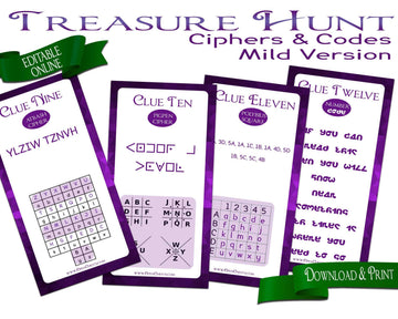 Challenging Purple Treasure Hunt Clues - Codes & Ciphers – Open Chests