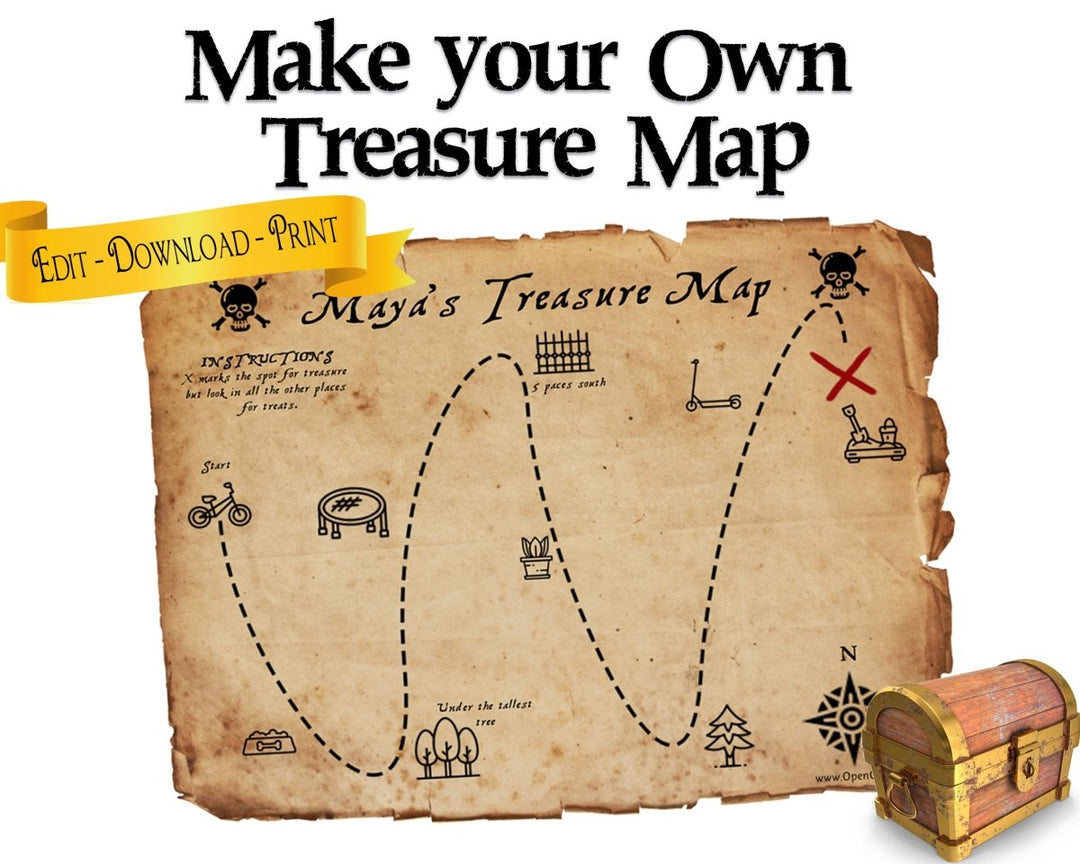 Customizable Treasure Maps - Edit the Templates to Personalize – Open ...