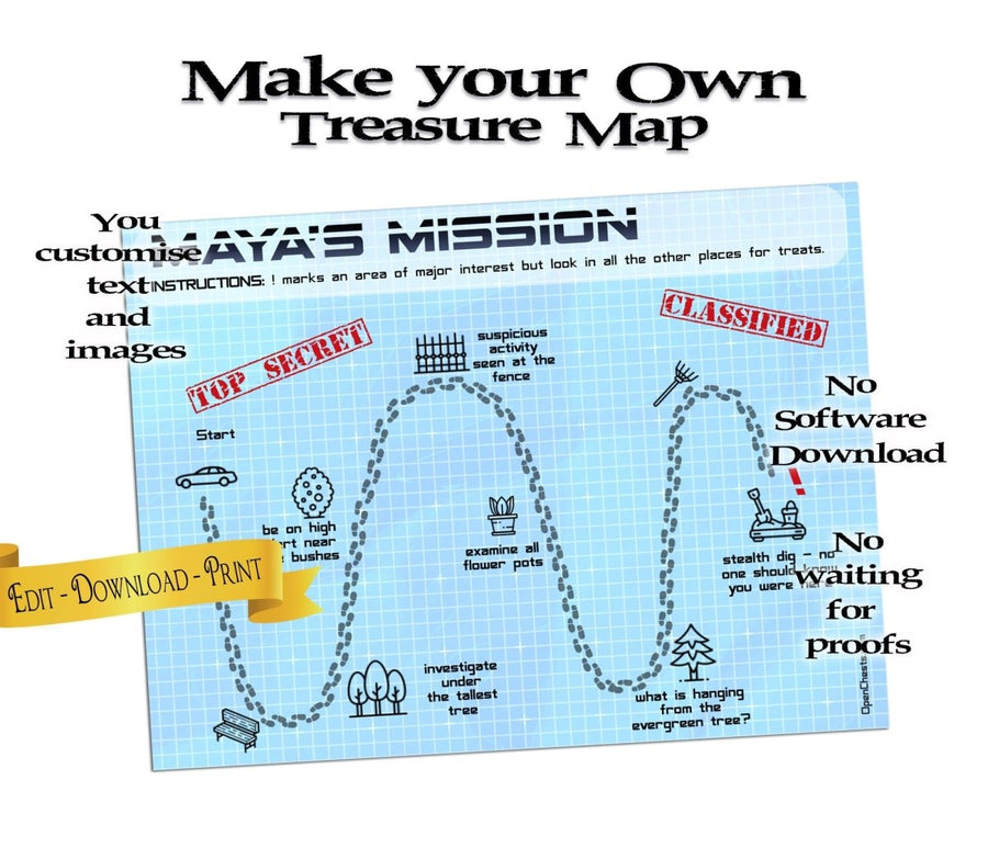 DIY Mission Map Printable | Editable templates | Detective or Spy Part ...