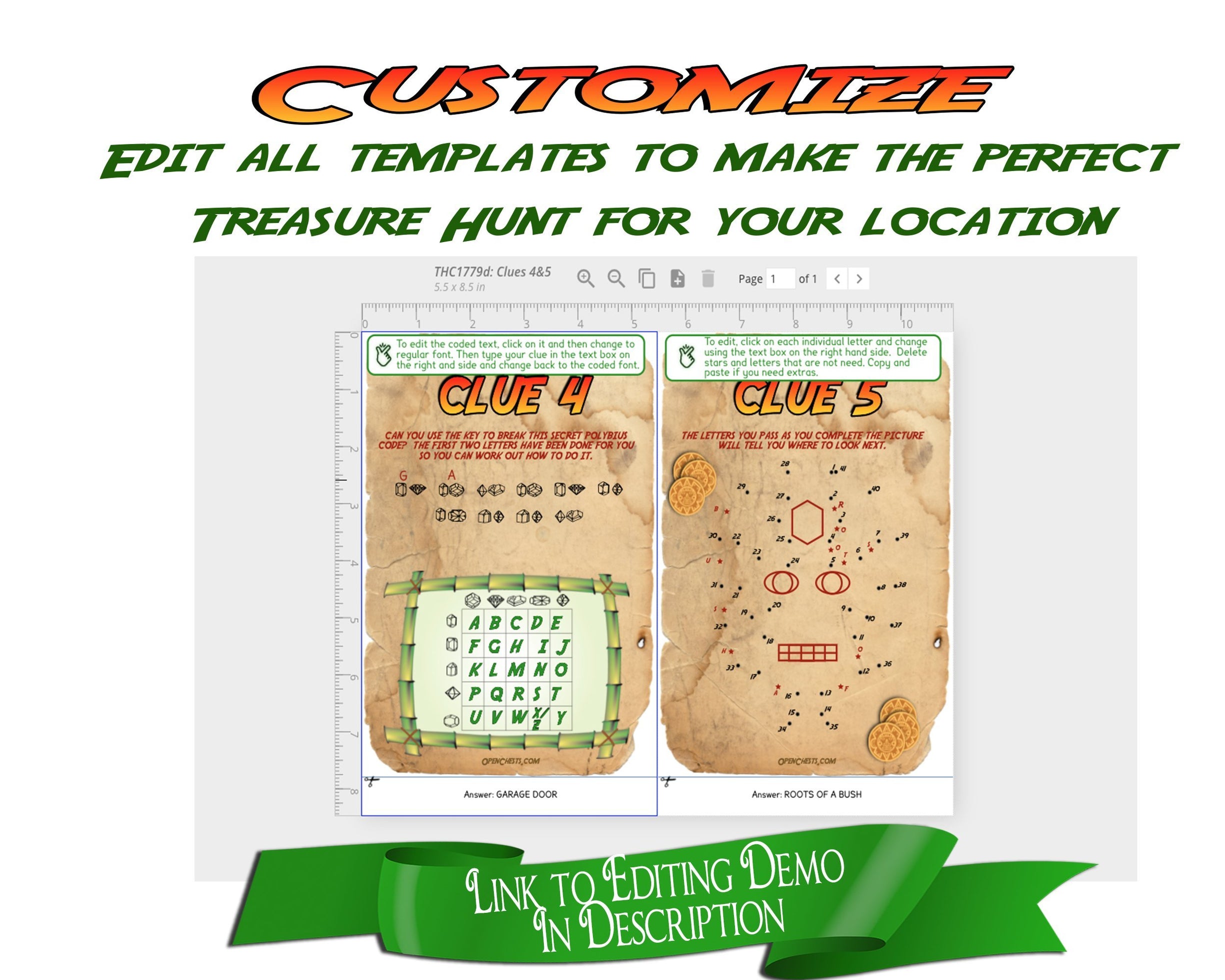 Adventure Treasure Hunt Clues for Older Kids Teens | Editable Outdoor ...