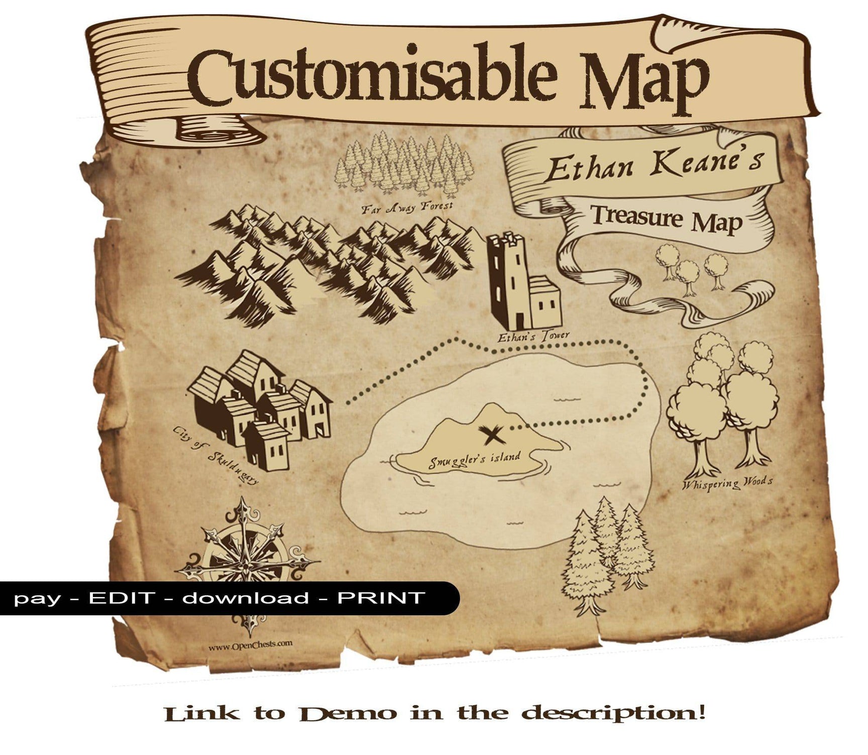 Customizable Treasure Maps - Edit the Templates to Personalize – Open ...
