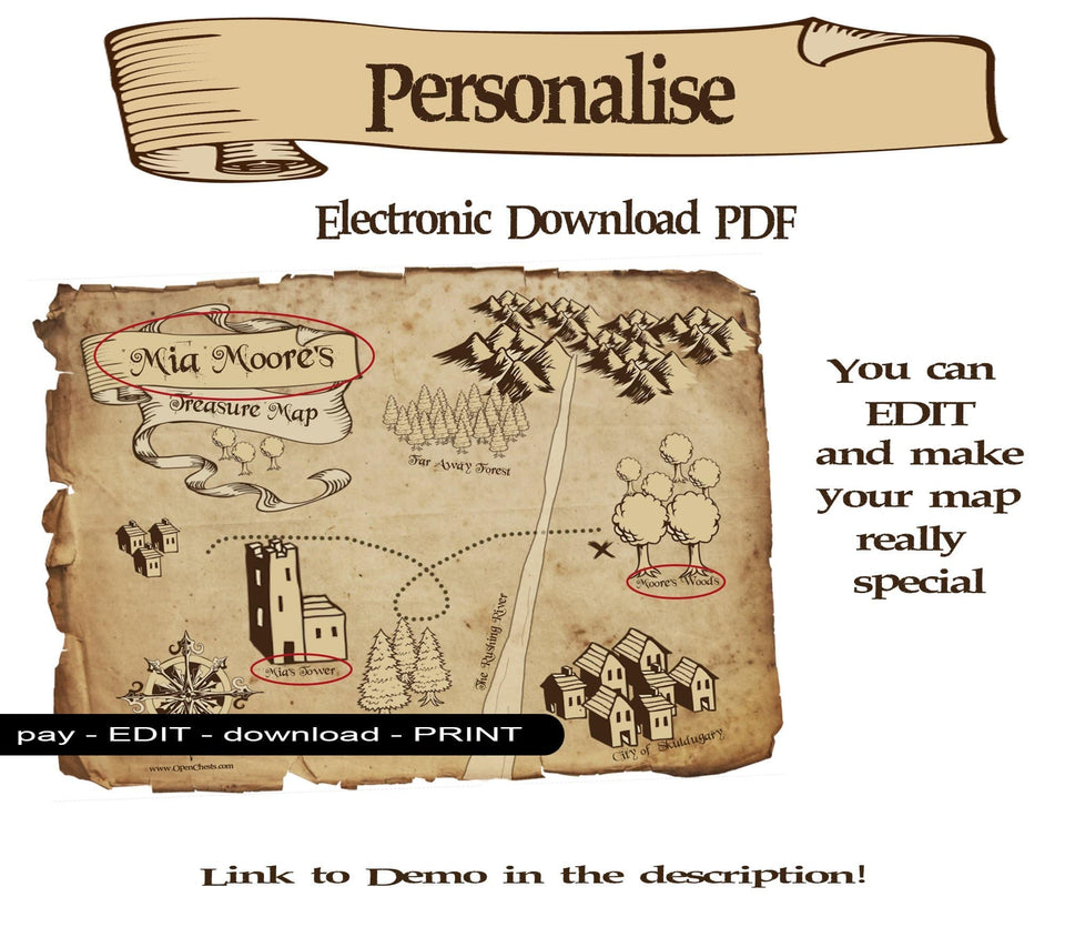 Customizable Treasure Maps - Edit the Templates to Personalize – Open ...