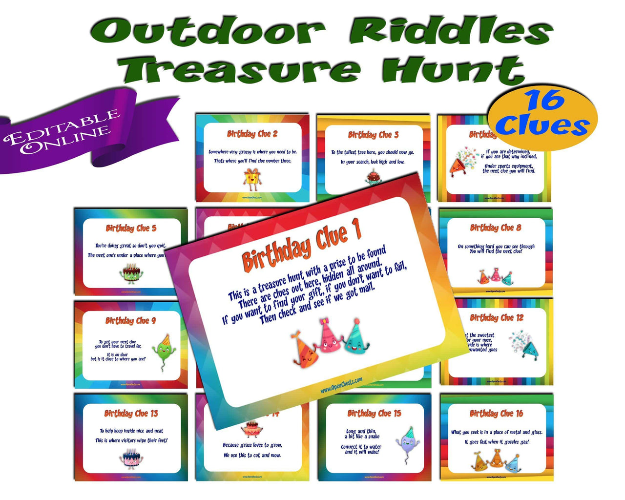 Free Rhyming Scavenger Hunt Riddle Clues for Home – Open Chests