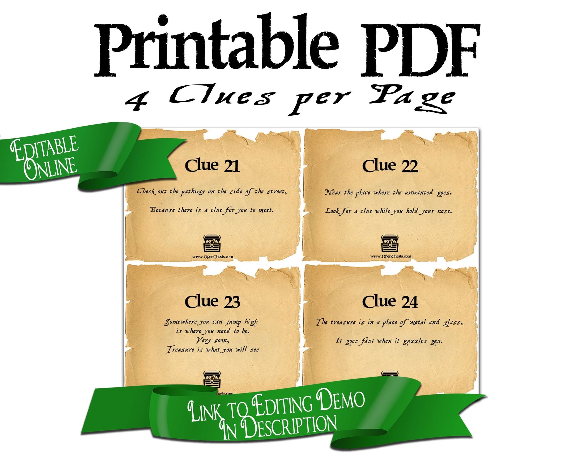 Free Rhyming Scavenger Hunt Riddle Clues for Home – Open Chests